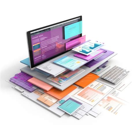 Premium Photo Layers Of Clarity Unveiling Distinct Components In Web Software Development On A