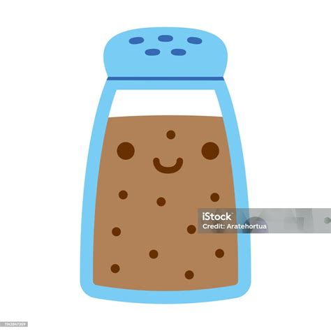Cute Salt Shaker Icoon Geïsoleerd Op Witte Achtergrond Stockvectorkunst