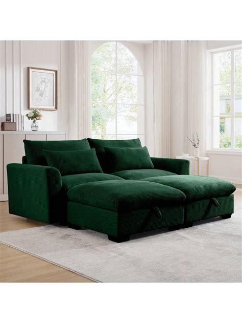 Modular Sectional Sofa With Storage Ottoman 51″ W Single Seat Sofa 86″ W Loveseat Sofa