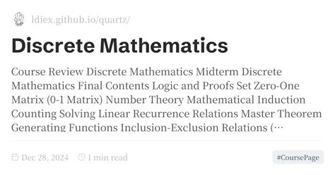 Discrete Mathematics