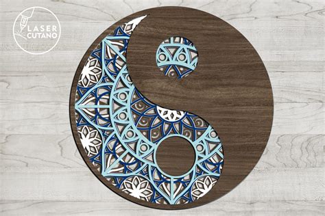mandala yin yang wall decor multilayer laser cut files karimoos