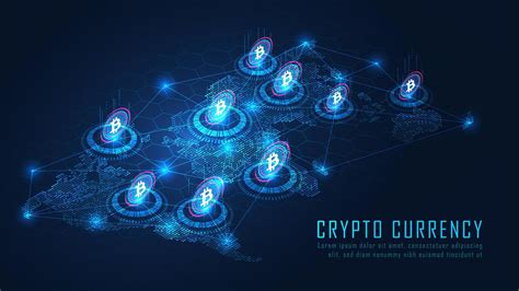 Isometric Bitcoin Global Blockchain Technology Concept 1228044 Vector