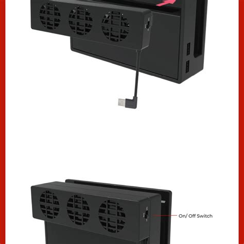 Dobe Nintendo Switch V1v2 Cooling Fan Tv Dock Cooler Stand Triple