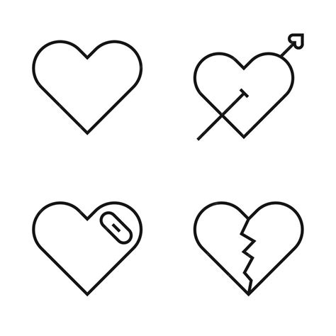 Premium Vector Editable Set Icon Of Love Heart Vector Illustration