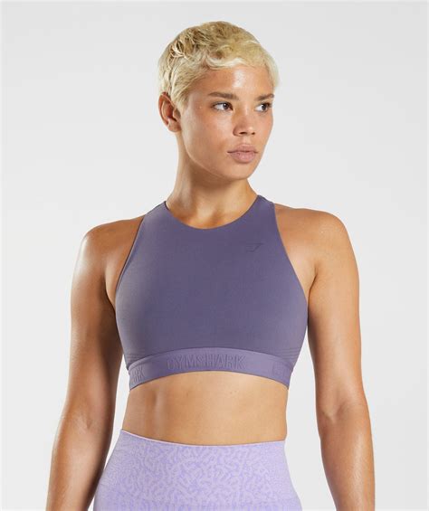 Gymshark 315 Performance High Neck Sports Bra Mercury Purpleshaded