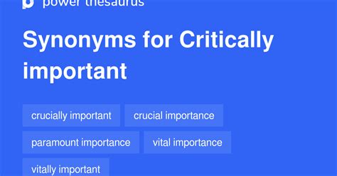 Critically Important Synonyms 248 Similar Words And Phrases