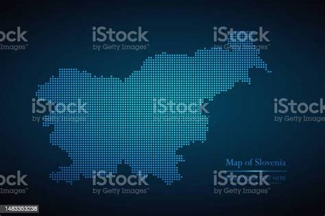濃い青の背景にスロベニアのベクター点線スタイルの地図 つながりのベクターアート素材や画像を多数ご用意 つながり アイデア