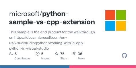 GitHub Microsoft Python Sample Vs Cpp Extension This Sample Is The