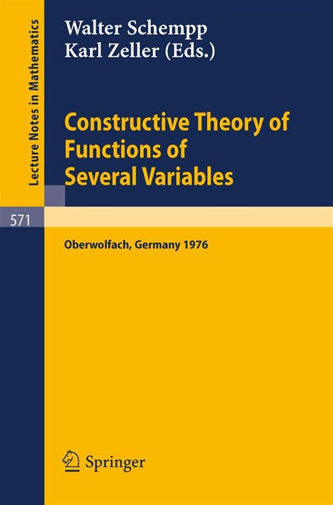 Constructive Theory Of Functions Of Several Variables Proceedings Of A