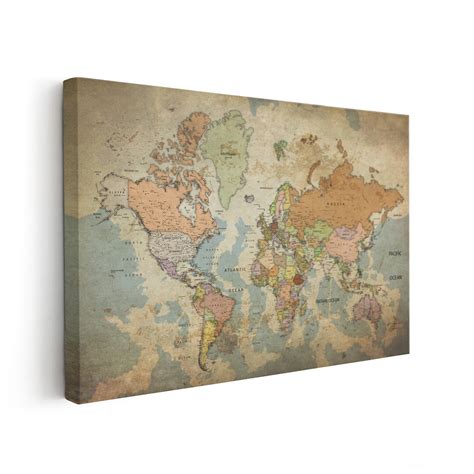 Vintage Push Pin World Map Personalized World Map Vintage Push Pin