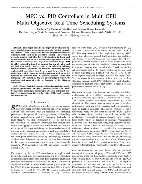 pdf mpc vs pid controllers in multi cpu multi objective real time