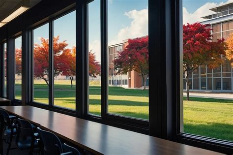 Classroom Windows With View Premium Ai Generated Image