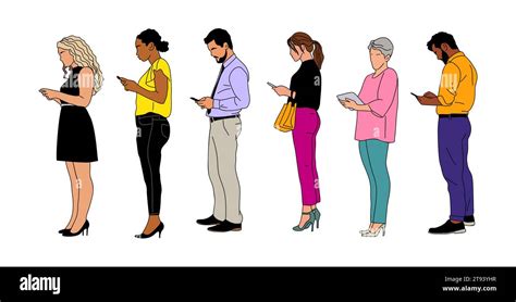 Length Of Queue Stock Vector Images Alamy