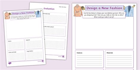 Design A New Fashion Worksheet Teacher Made Twinkl