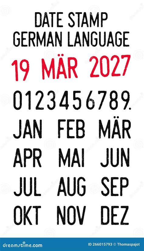 Date Stamp German Language Stock Vector Illustration Of Schedule 266015793