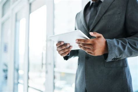 Business Man, Tablet Hands and Finance in Office, Reading Email and ...