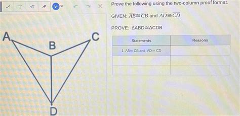 [answered] a t 8 b d s x c prove the following using the two column