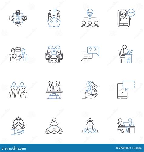 Strengthening Bonds Line Icons Collection Connection Trust Unity Support Empathy