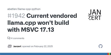 current vendored llama cpp won t build with msvc 17 13 · issue 1942