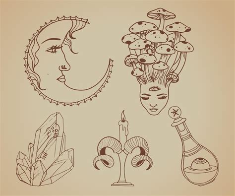 Premium Vector Mystical Elements
