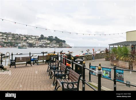 Fowey Town Quay In Cornwall View Across River Fowey To Polruan Model Released Lady Woman