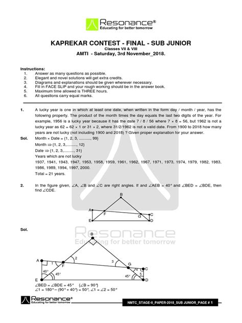 Nmtc Class 7 2018 Final Pdf