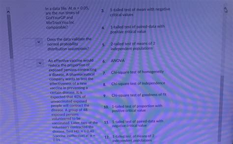 solved question 8 6 points match problems to procedures