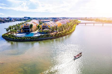 꽝남성 quang Nam Province 에 있는 유네스코 세계 문화유산인 호이안 hoi An 고대 도시의 공중 전망 베트남