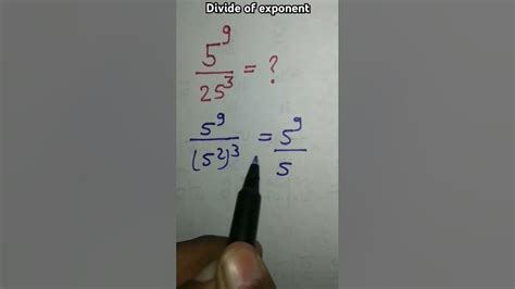 Divide Of Exponent 😍📚 Maths Shorts Viralvideo Youtube