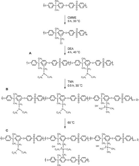 The Synthetic Scheme For Self Crosslinked Alkaline Polymer Electrolytes