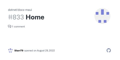 Home · Issue 833 · Dotnetdocs Maui · Github