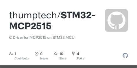 Github Thumptech Stm32 Mcp2515 C Driver For Mcp2515 On Stm32 Mcu