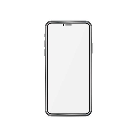 빈 흰색 화면 스마트 폰입니다 프리미엄 벡터