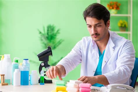 The Chemist Testing Soap In The Lab Stock Photo Image Of Experiment