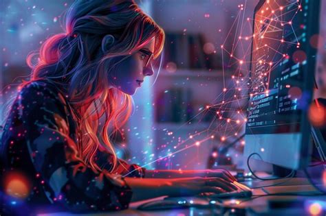 Premium Photo Focused Programmer In A Digital World