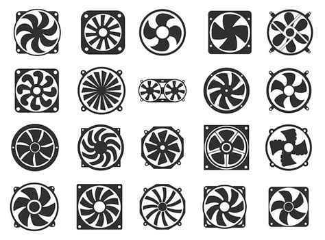 팬과 프로펠러 아이콘 프리미엄 벡터
