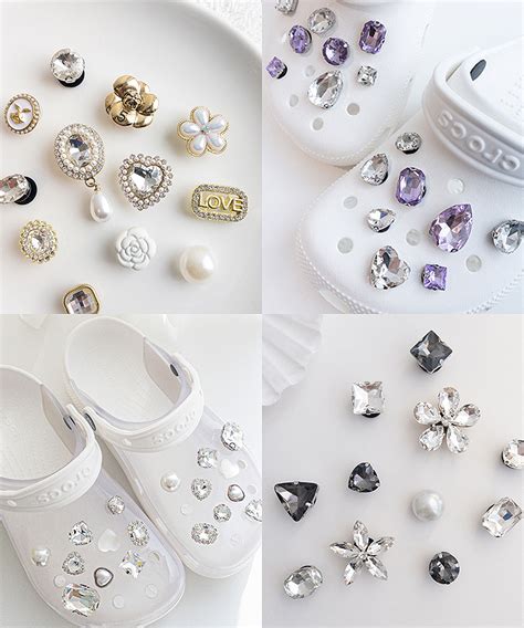 세모의꿈 러블리 큐빅 크리스탈 플라워 진주 하트 보석 크록스 지비츠 호환 파츠 샤록스 샤비츠 자비츠 세트 위시버킷