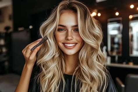 Blonde Hair With A Black Top And Blonde Hair Premium Ai Generated Image