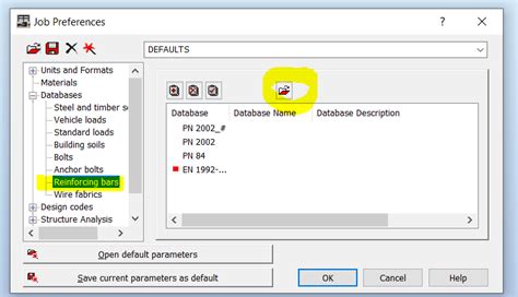 It Is Impossible To Open Reinforcement Bars Database Editor In Robot