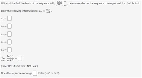 Solved Write Out The First Five Terms Of The Sequence With
