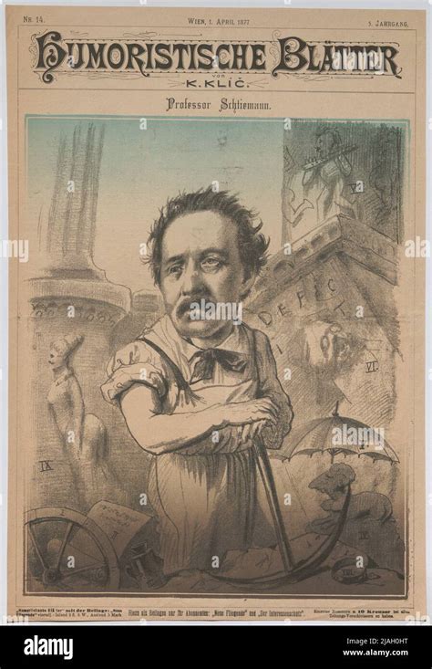 Professor Schliemann Heinrich Schliemann With Excavation Finds Including Ignaz Kuranda As A