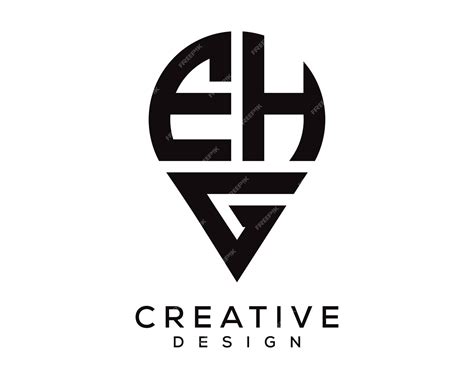 Premium Vector Ehg Letter Location Shape Logo Design