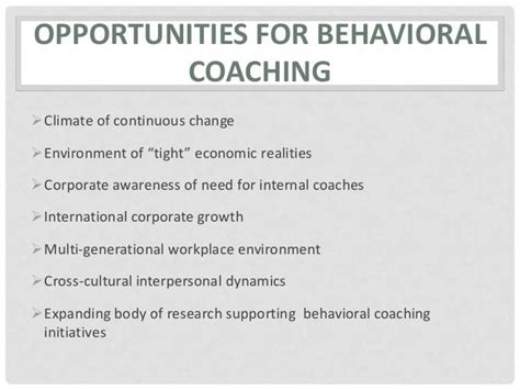Behavioral Coaching What Is It