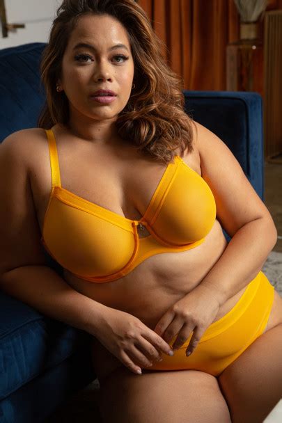 Sheer Mesh Full Coverage Unlined Underwire Bra In Saffron Busted Bra Shop