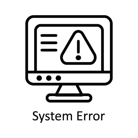 System Error Vector Outline Icon Design Illustration User Interface