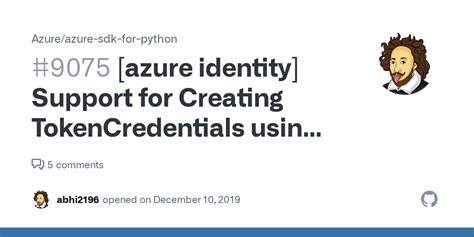 [azure identity] support for creating tokencredentials using oauth