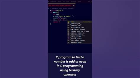 How To Find A Number Is Odd Or Even Using Ternary Operator In C