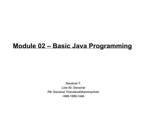 02 Basic Java Programming And Operators Pdf