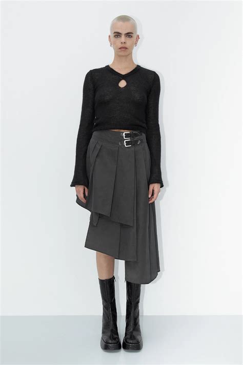 Gia Dark Grey Pleated Skirt