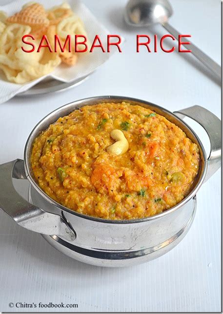 Sambar Sadam Sambar Rice Recipe Lunch Recipes Chitra S Food Book